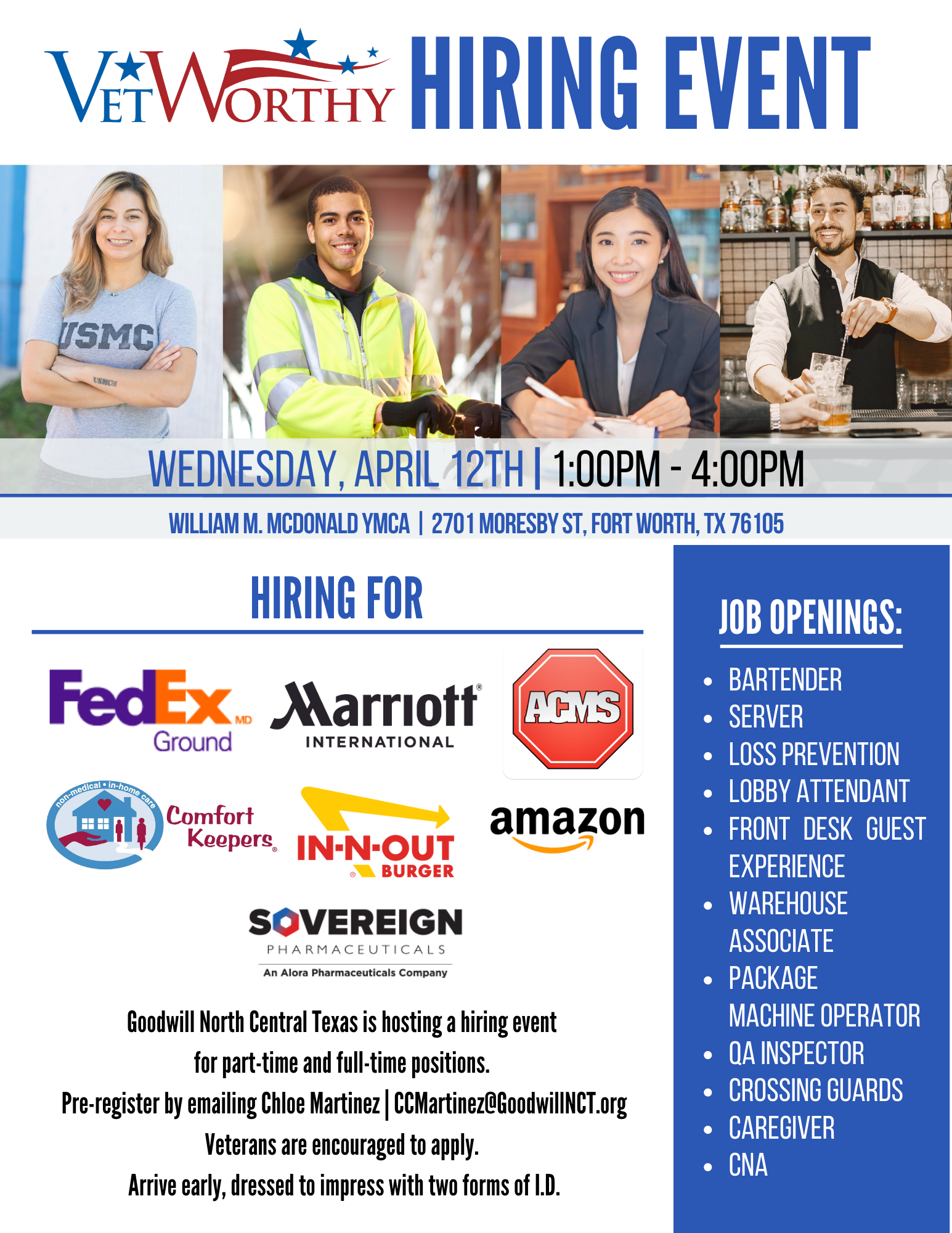 Hiring Event at the William M. McDonald YMCA | Goodwill North Central Texas
