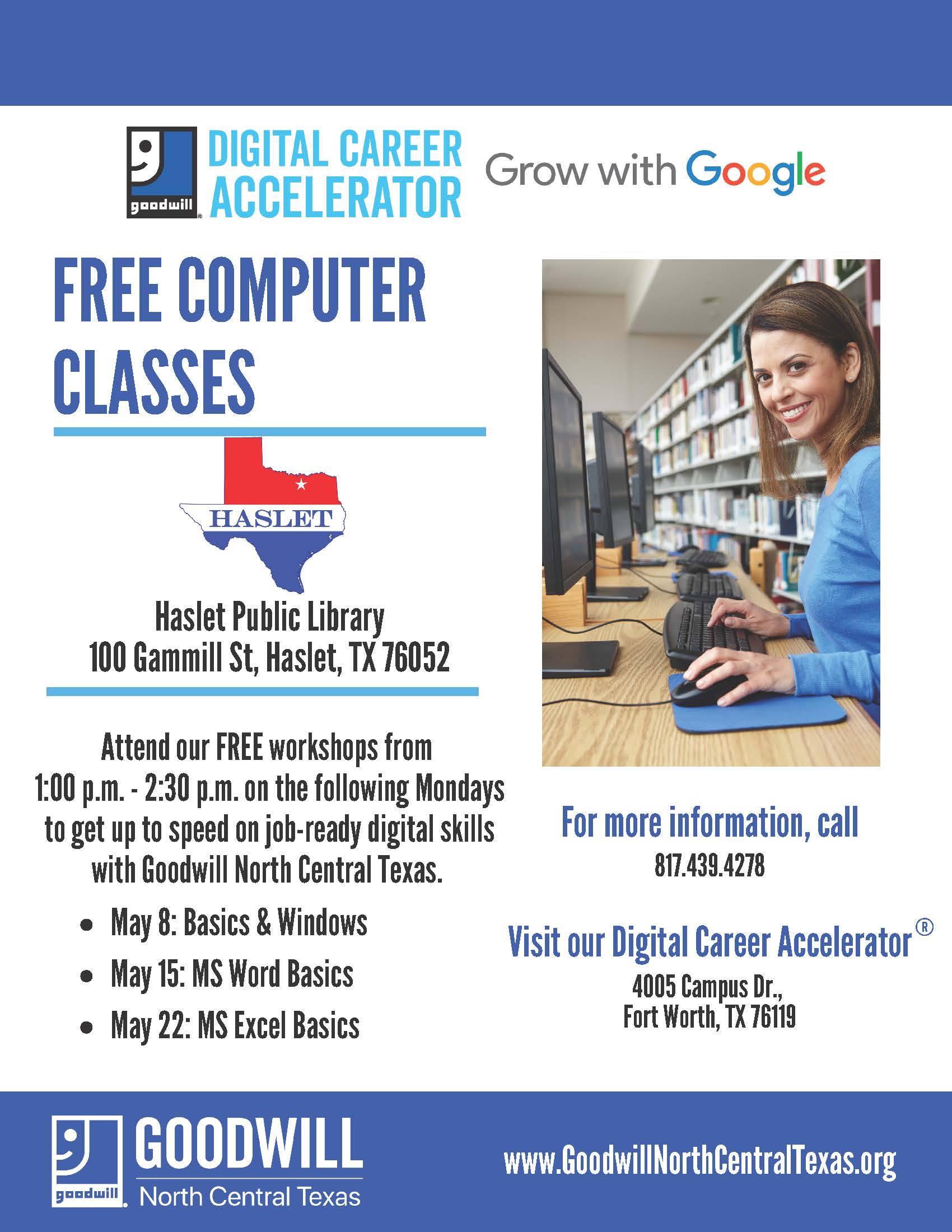 Free Computer Basics Class at the Haslet Public Library | Goodwill ...