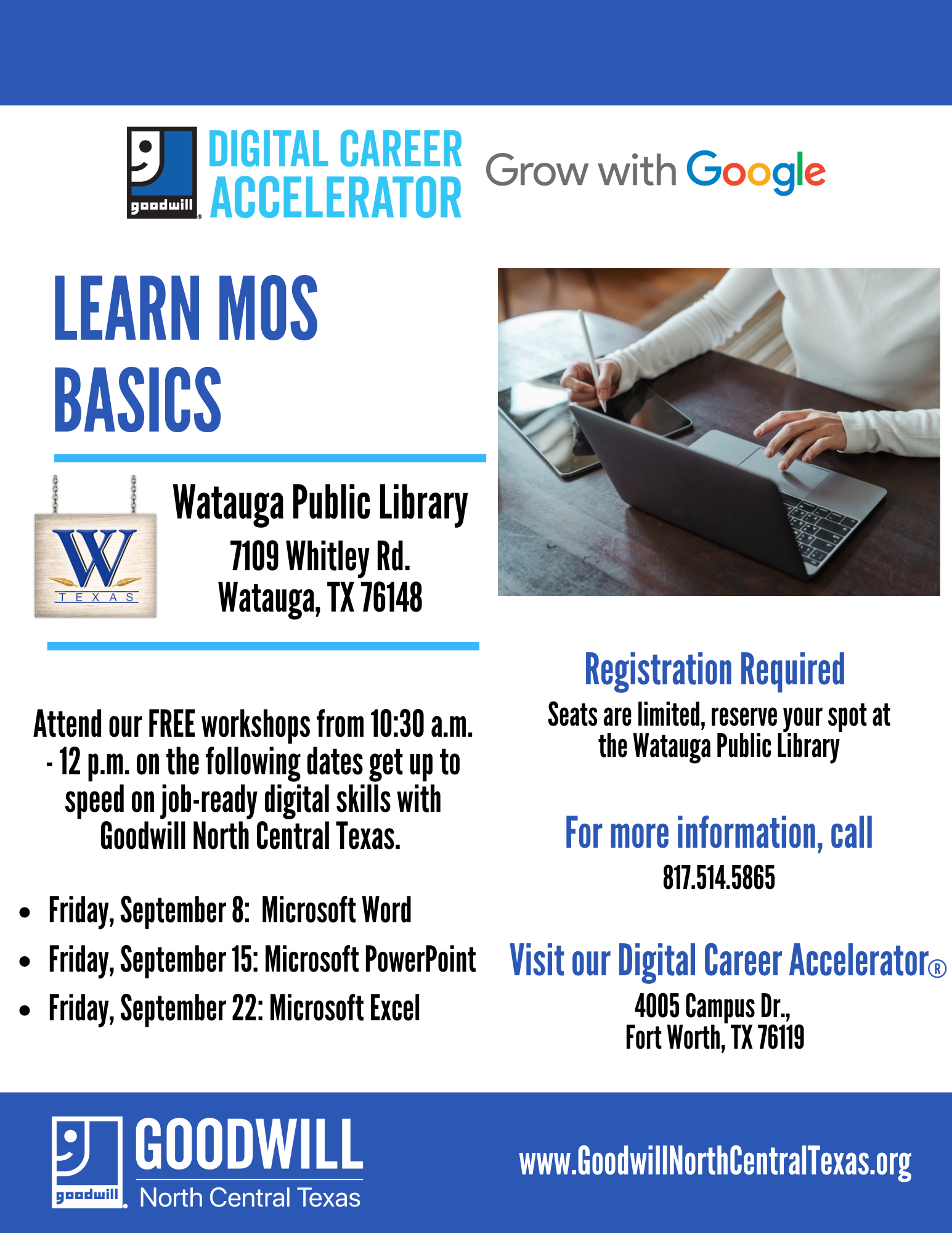 Learn MOS Basics at the Watauga Public Library | Goodwill North Central ...